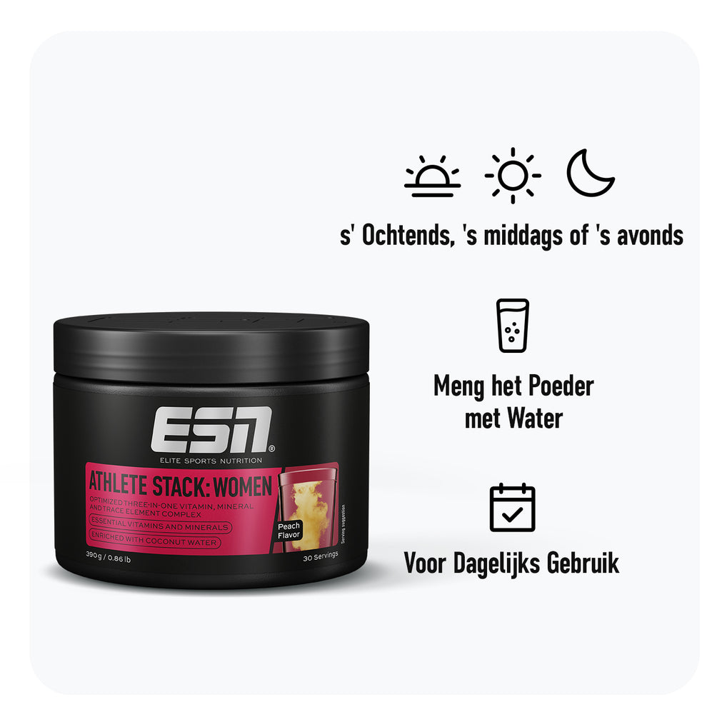 Koop ESN Athlete Stack Women poeder | 390 g blik