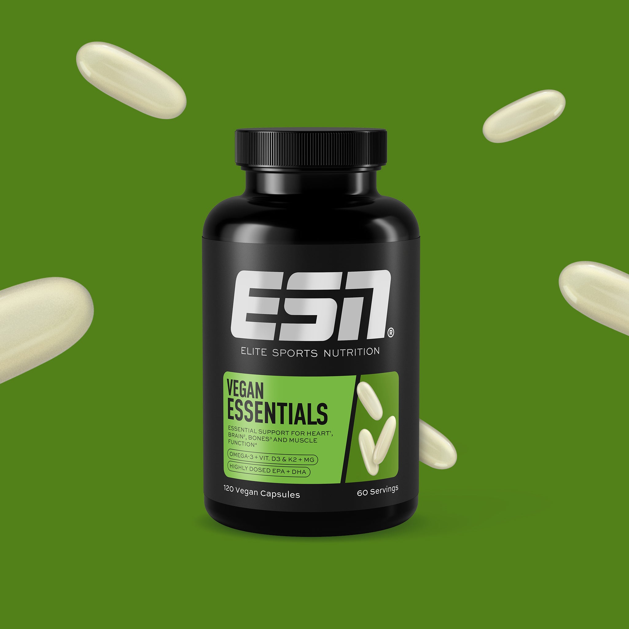 Vegan Essentials | Omega-3, Vitamine D3 + K2 | 120 capsules – ESN